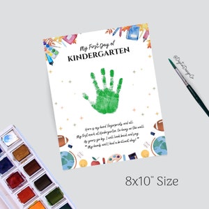 First Day of Kindergarten Handprint Art, First Day of School Sign, Back ...