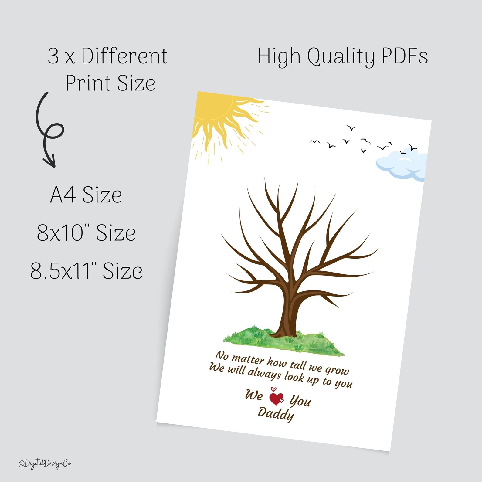 Father's Day Handprint Art Poem Daddy Tree Handprint - Etsy UK