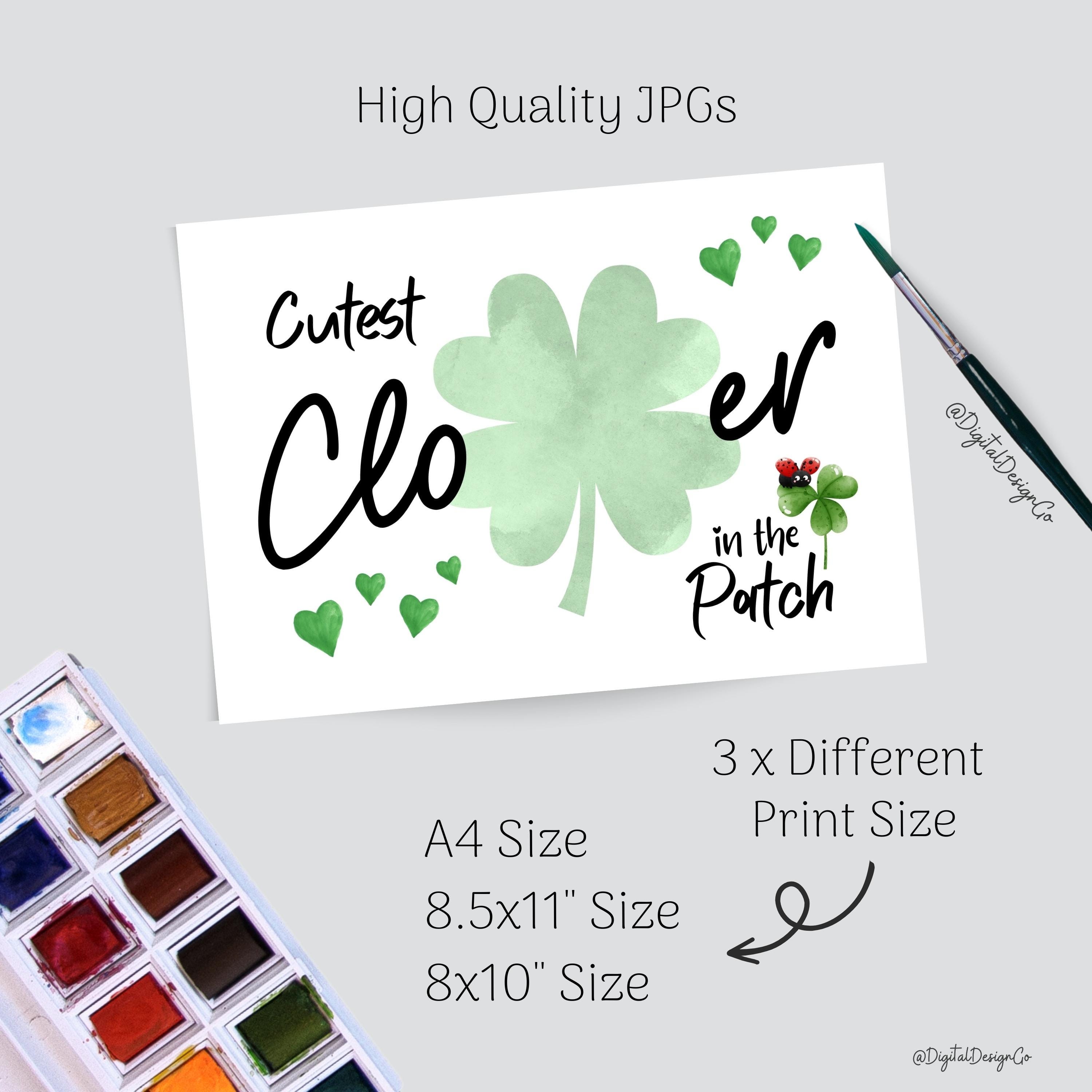 Cutest Clover in the Patch Footprint Art, St Patrick's Day Clover ...