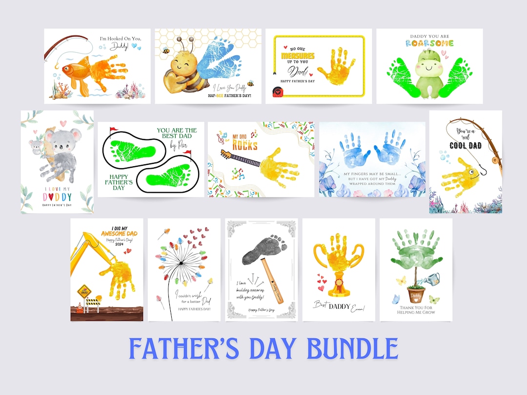 Father's Day Bundle, Footprint Art Craft, Handprint Art Craft for Baby ...