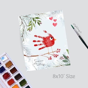 Christmas Handprint Art, Seasons Tweetings, Winter Cardinal Handprint ...