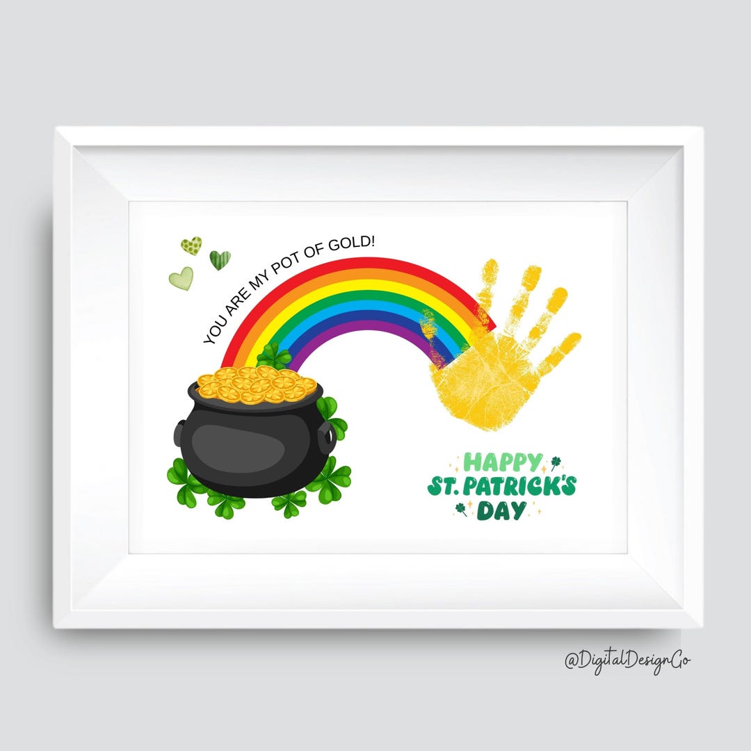 St. Patrick's Day Handprint Art Craft, You Are My Pot of Gold, Kids ...
