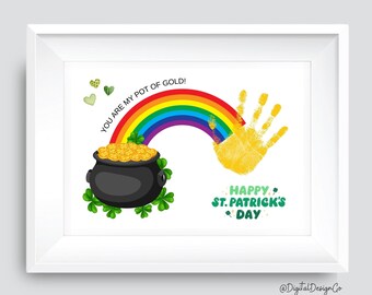 St. Patrick's Day Handprint Art Craft, You Are My Pot of Gold, Kids ...