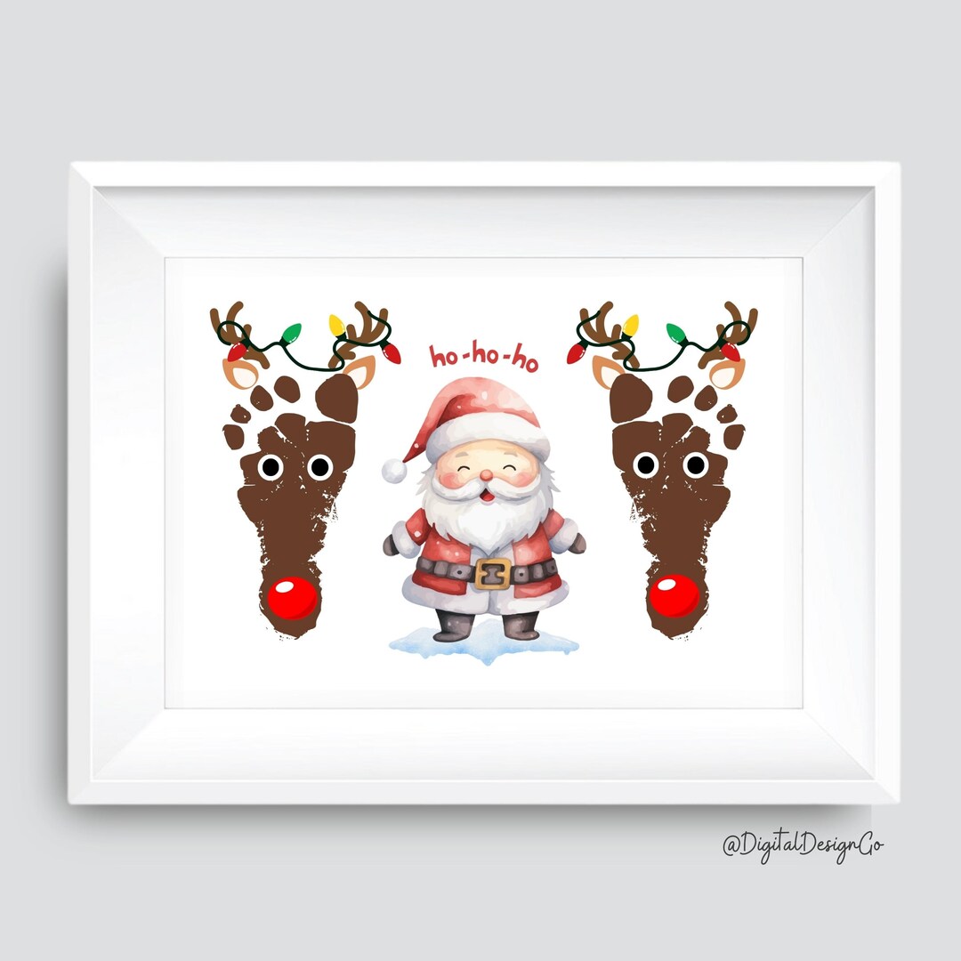 Reindeer Footprint Art / Christmas Footprint Craft for Baby Toddler ...