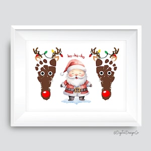 Reindeer Footprint Art / Christmas Footprint Craft for Baby Toddler ...
