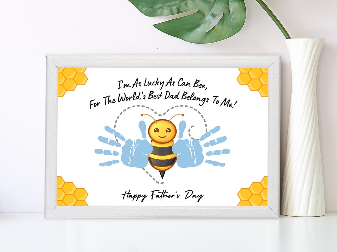Buy Fathers Day Handprint Art, Handprint Craft, Printable Gift, Bee ...
