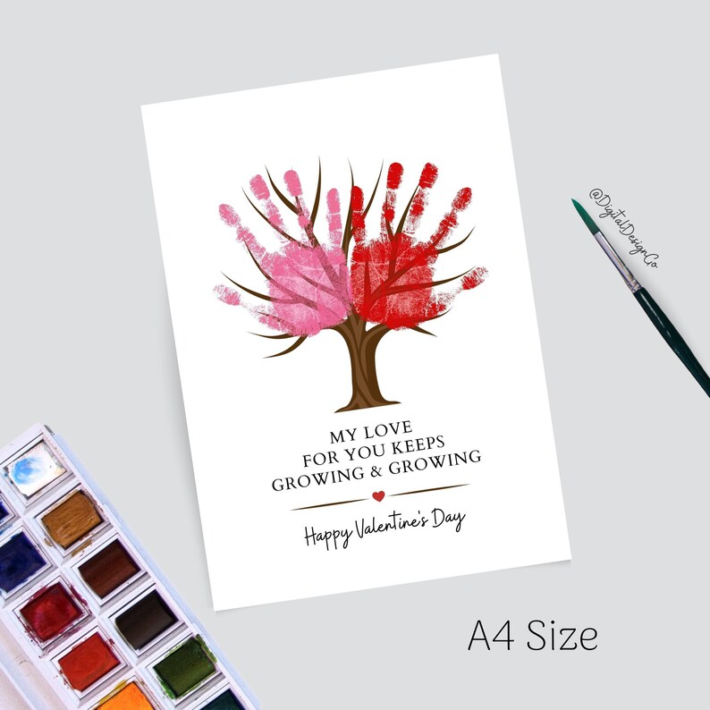 Valentine's Day Handprint Craft Tree Handprint Craft - Etsy