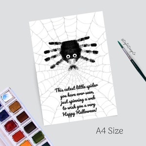 Halloween Spider Web Handprint Footprint Art Craft, Spider Handprint ...
