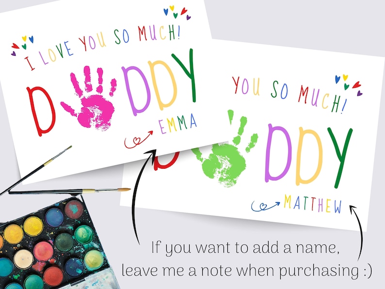 I Love You so Much Daddy Handprint Art Craft Fathers Day - Etsy