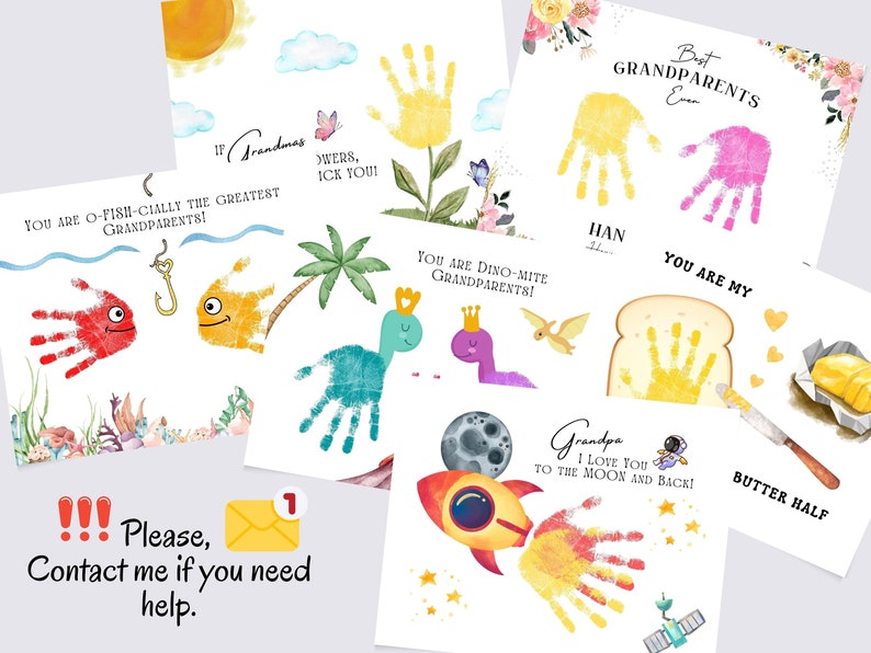 Grandparents Handprint Art Craft Grandparents Day Bundle - Etsy