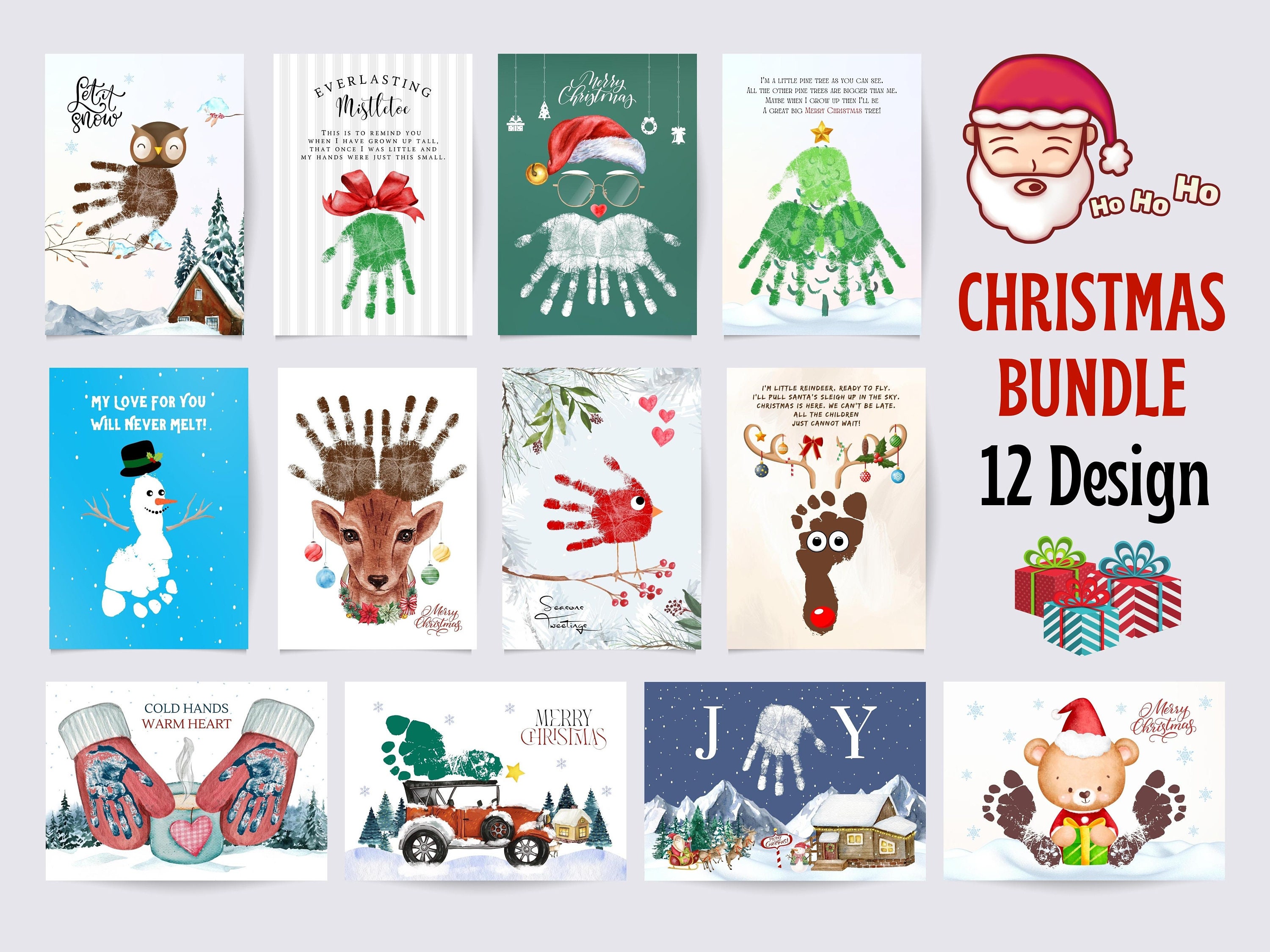 Christmas Handprint Footprint Craft Christmas Handprint Art - Etsy