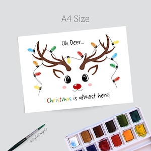 Christmas Light Fingerprint Art, Christmas Reindeer Fingerprint Craft ...