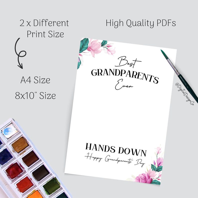 Best Grandparents Ever Hands Down, Grandparents Day Handprint Art Craft ...