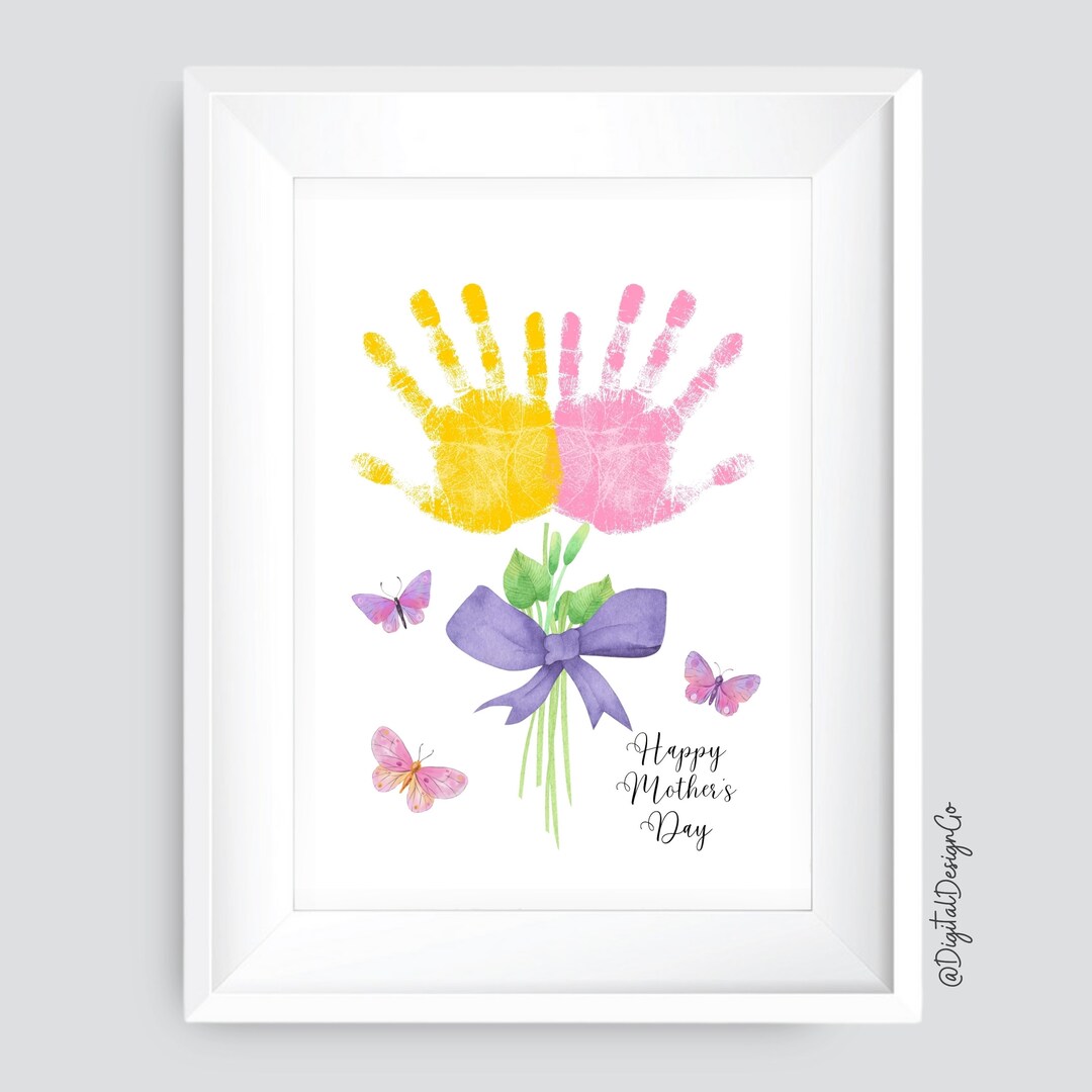 Flower Handprint Art Craft, Mother's Day Flower Handprint Craft for ...