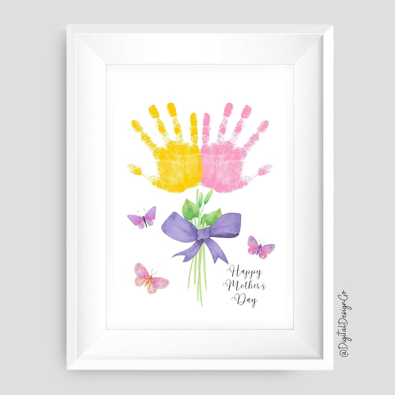 Flower Handprint Art Craft, Mother's Day Flower Handprint Craft for ...