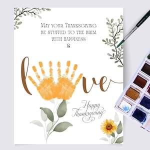 Happy Thanksgiving Poem Handprint Art Love Sunflower - Etsy