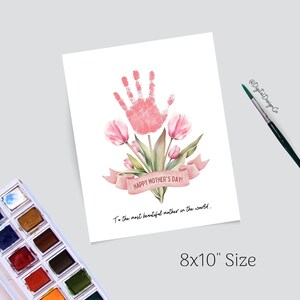 Mother's Day Flower Handprint Art Craft, Tulip Handprint Art Craft for ...