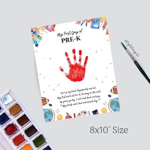 First Day of Pre-k Handprint Art, First Day of School Sign, Back to ...
