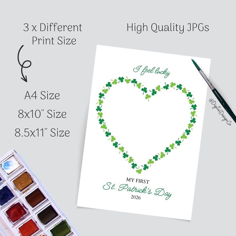 I Feel Lucky, My First St. Patricks Day, Clover Handprint Footprint Art ...