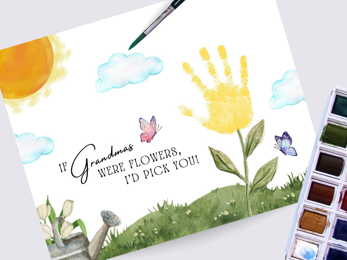 Grandma Handprint Craft I'd Pick You Printable Gift - Etsy
