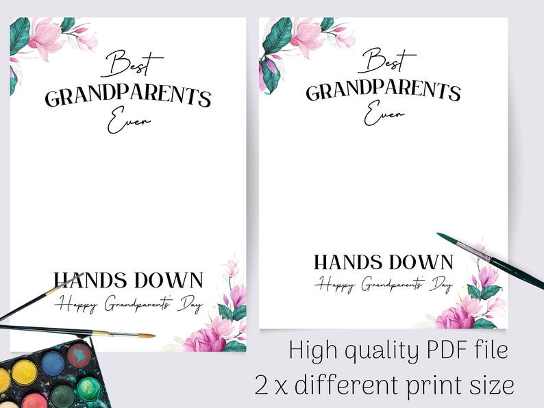 Best Grandparents Ever Hands Down Grandparents Day Handprint - Etsy