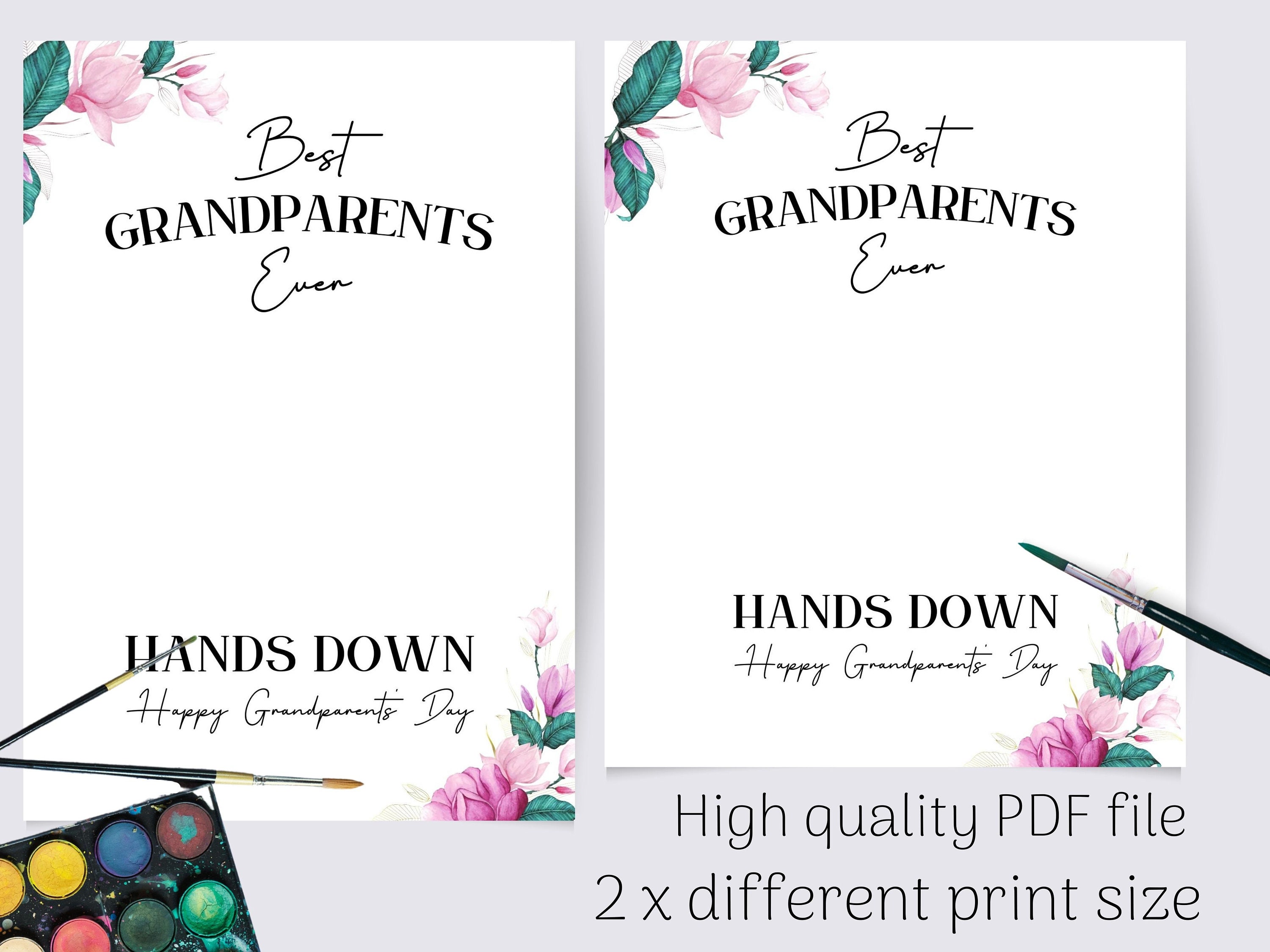 Best Grandparents Ever Hands Down Grandparents Day Handprint - Etsy