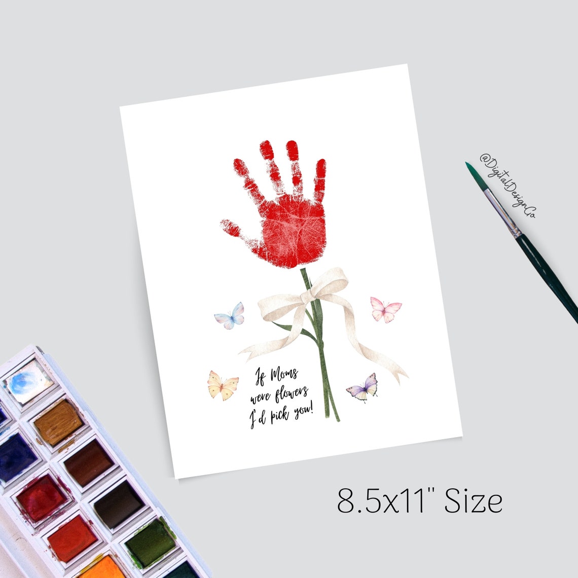 If Moms Were Flowers I'd Pick You, Mother's Day Handprint Art Craft for ...