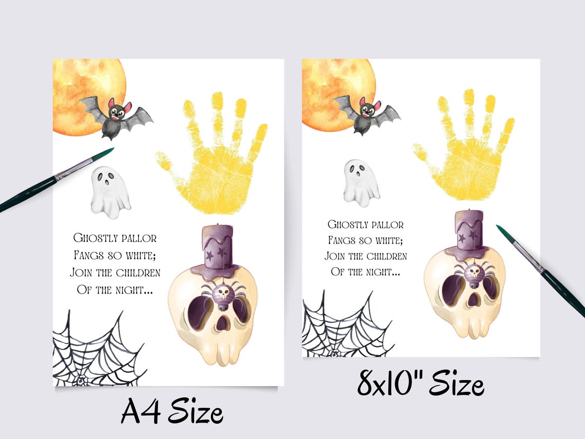 Halloween Handprint Footprint Craft Bundle Halloween - Etsy