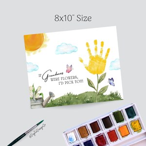Grandma Handprint Craft, I'd Pick You, Birthday Gift, Flower Handprint ...