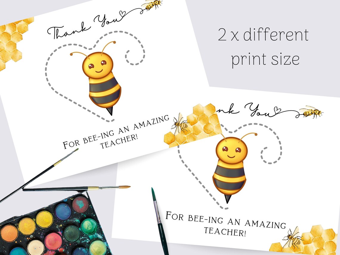 Teacher Handprint Art Craft Teacher Gift Bee Thank You DIY - Etsy