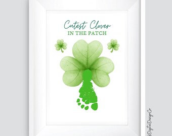 St Patrick's Day Handprint Art, Clover Handprint Craft, Too Cute to ...