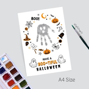 Have a Boo-tiful Halloween, Halloween Handprint Footprint Art, Ghost ...