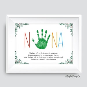 Christmas Handprint Art, Nana Handprint Craft for Kids Baby Toddler ...