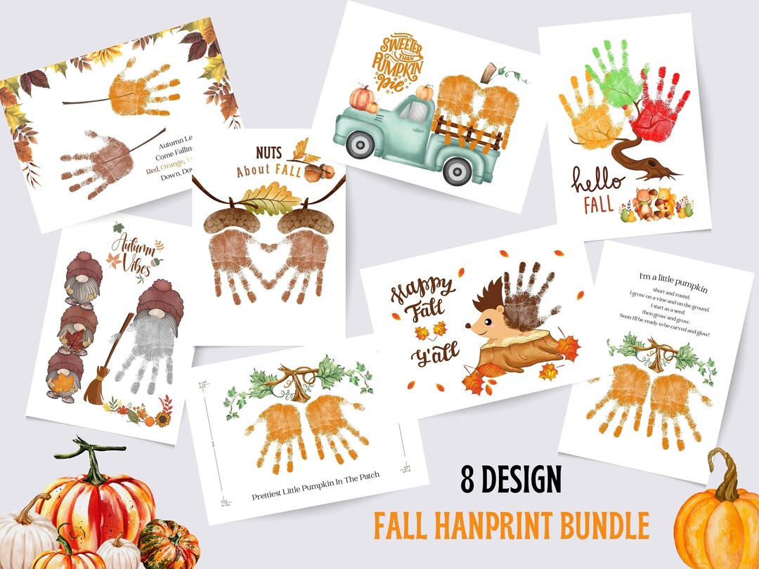 Fall Handprint Art Bundle Back to School Activities Autumn - Etsy