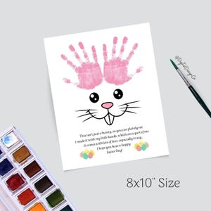 Easter Bunny Handprint Art Craft, Happy Easter Poem, Bunny Handprint ...