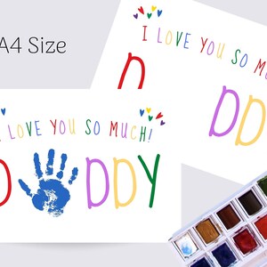 I Love You so Much Daddy, Handprint Art Craft, Fathers Day, Birthday ...
