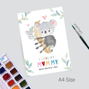 I Love My Mommy Mummy, Happy Mother's Day, Koala Handprint Art Craft ...