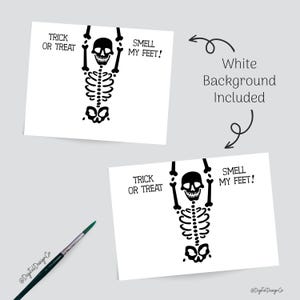 Halloween Footprint Art, Skeleton, Trick or Treat Smell My Feet ...