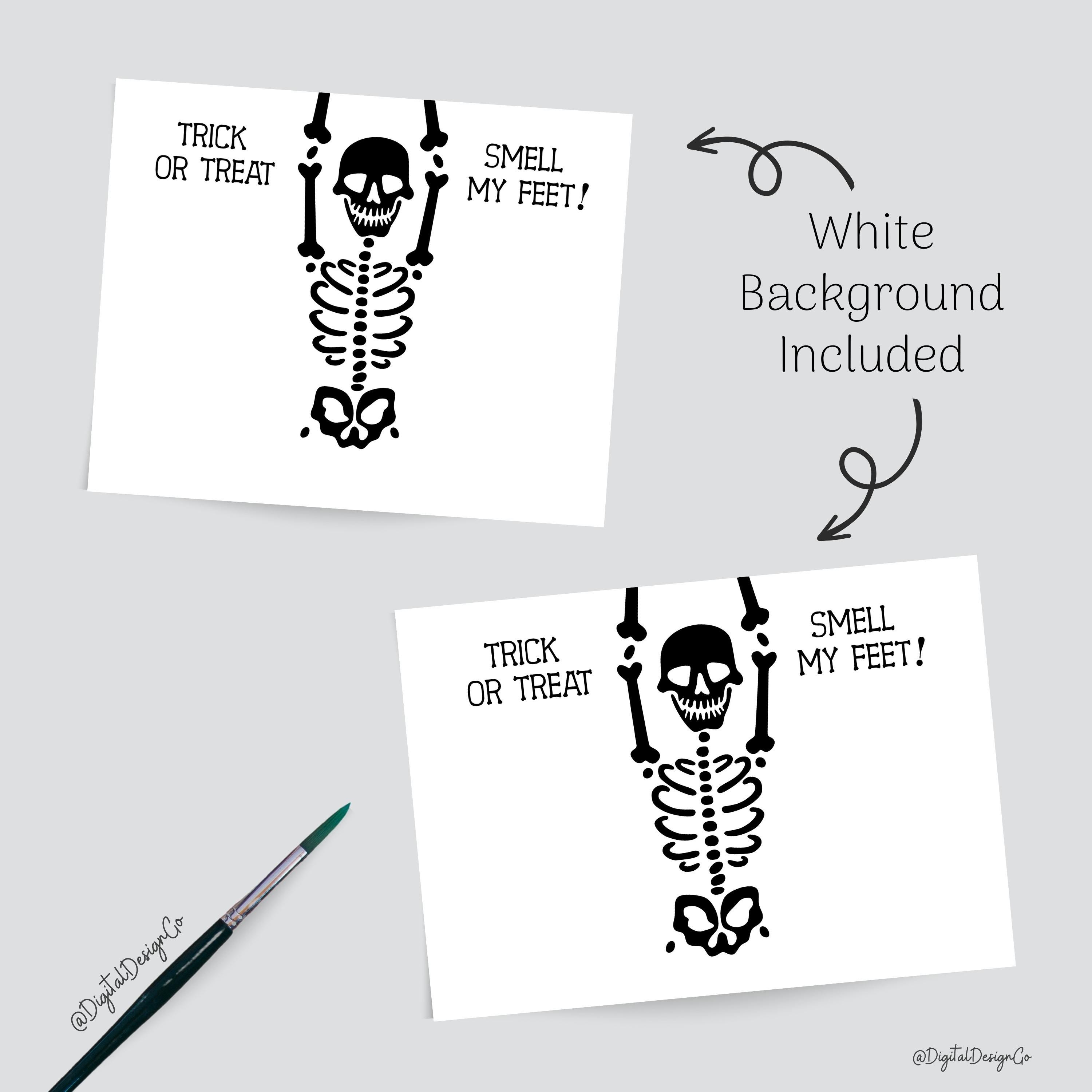 Halloween Skeleton Footprint Art Craft, Trick or Treat Smell My Feet ...