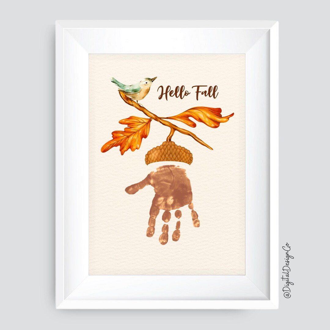 Hello Fall Acorn Handprint Art / Autumn Fall Craft / Thanksgiving ...