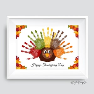 Happy Thanksgiving Handprint Art, Turkey Handprint Craft, Kids Baby ...