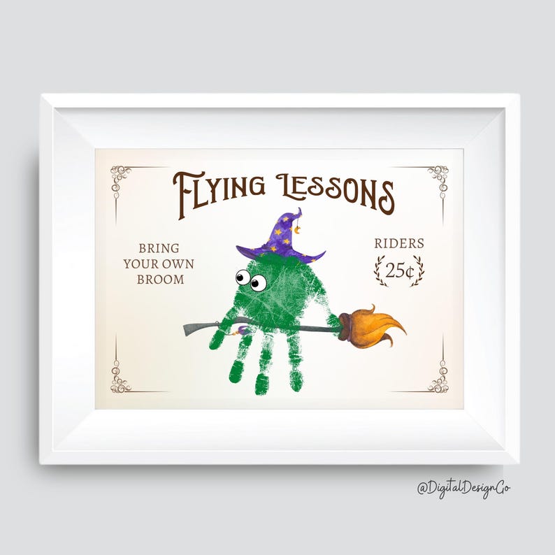 Halloween Handprint Art, Flying Lessons, Halloween Decor, Witch ...