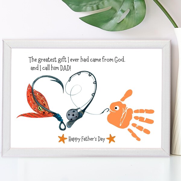 Fathers Day Hand Print Art - Etsy