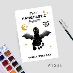 Have a Fangtastic Halloween, Your Little Bat, Halloween Footprint, Bat ...