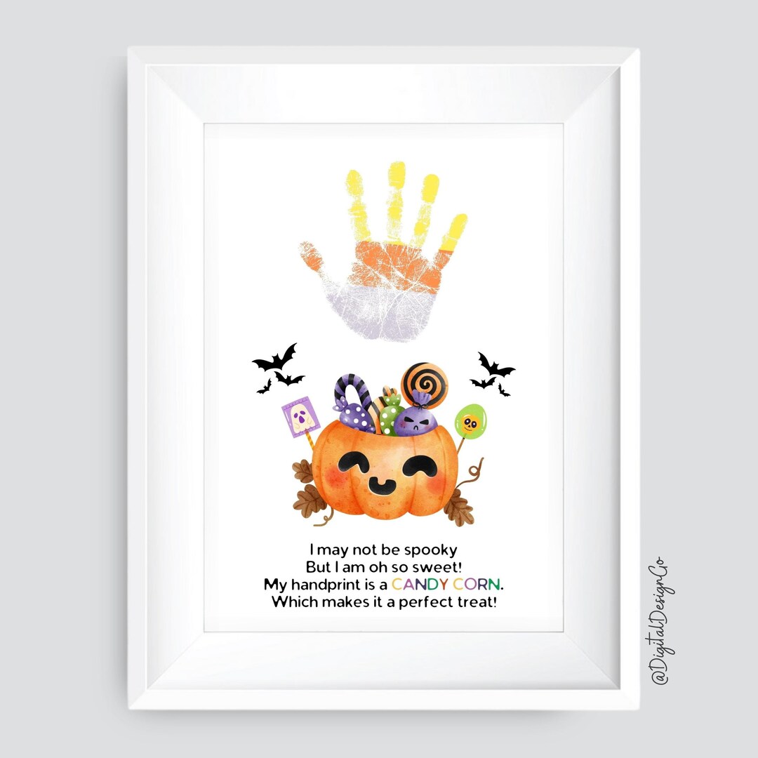 Candy Corn Handprint Art Craft, Halloween Handprint Craft for Kids Baby ...