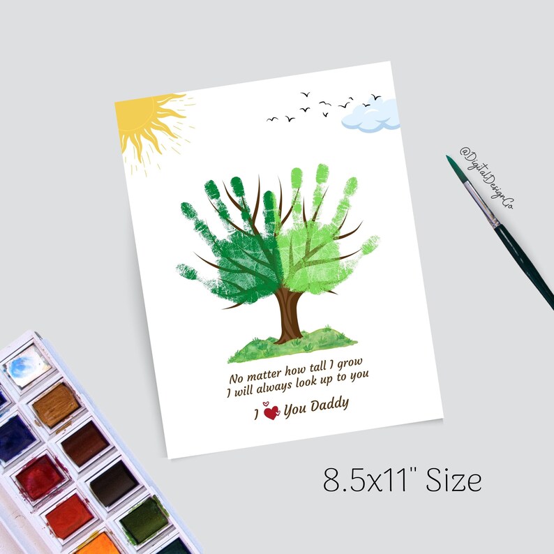 Father's Day Handprint Art Craft Dad Birthday Tree - Etsy