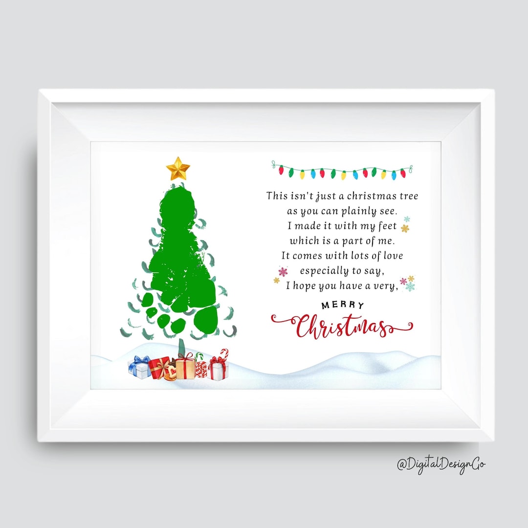 Christmas Tree Footprint Art, Poem, Merry Christmas, Tree Footprint ...
