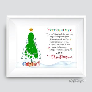 Christmas Tree Footprint Art, Poem, Merry Christmas, Tree Footprint ...