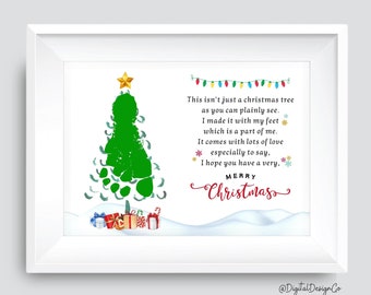 Christmas Tree Footprint Art, Poem, Merry Christmas, Tree Footprint ...
