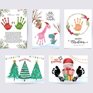 Christmas Handprint Footprint Art Craft Bundle, Christmas Handprint Art ...